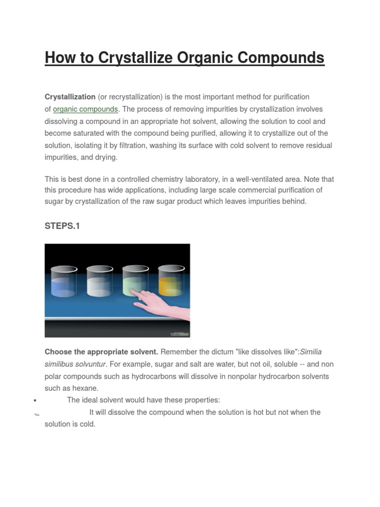 How to Crystallize Organic Compounds.doc | Filtration | Solvent
