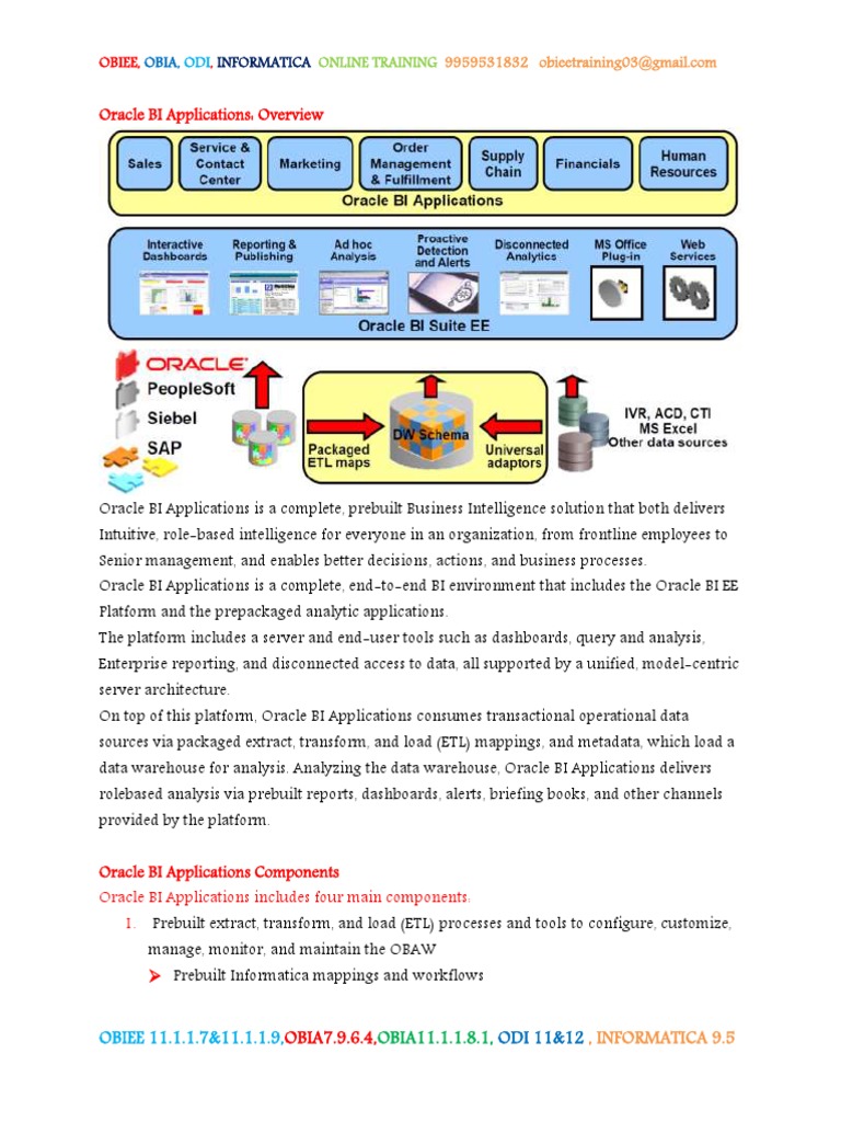 OBIA Overview PDF | PDF | Oracle Database | Data Warehouse