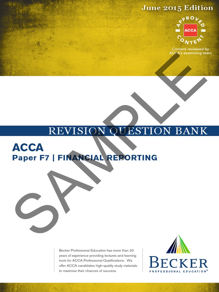 F7FR Revision Question Bank Sample j15 | PDF | Fair Value ...