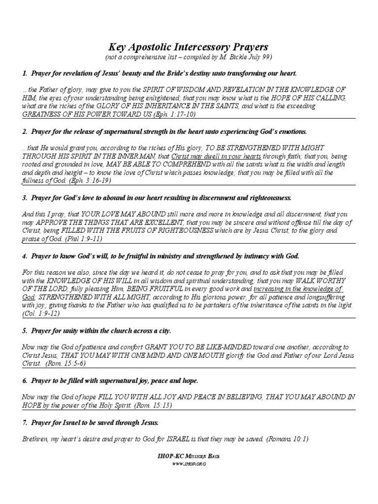 Key Apostolic Intercessory Prayers | Prayer | Jesus