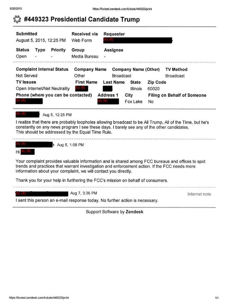 FCC Complaints About Donald Trump | PDF | Federal Communications ...
