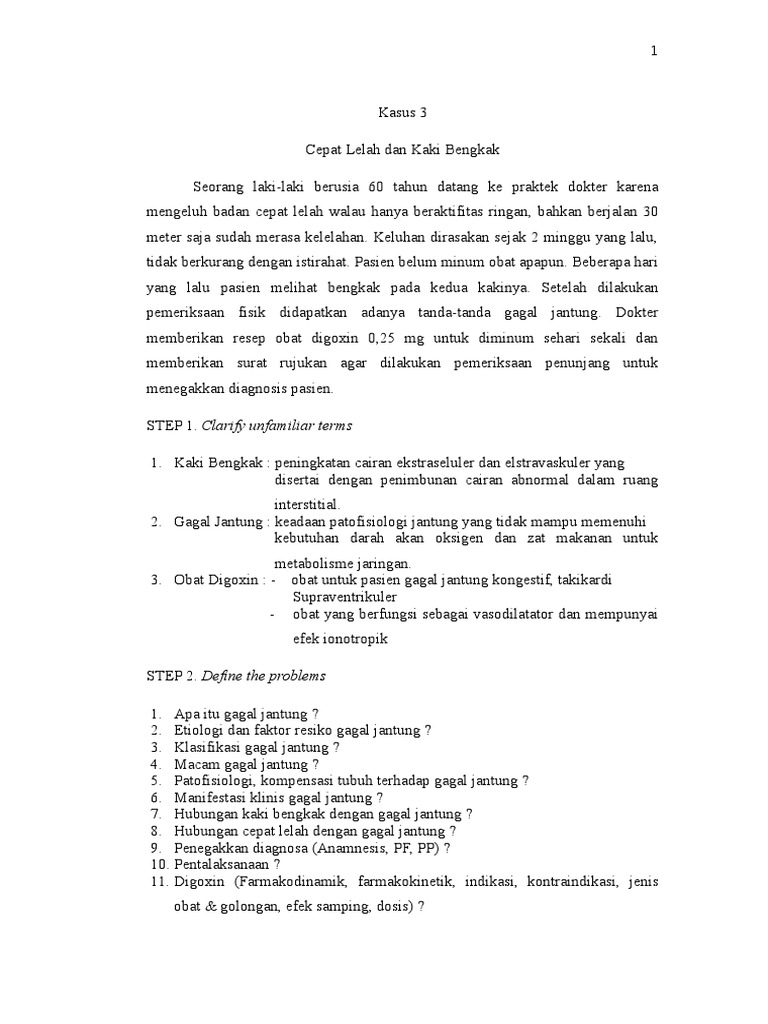 Laporan Kasus PBL Cepat Lelah Dan Kaki Bengkak | PDF