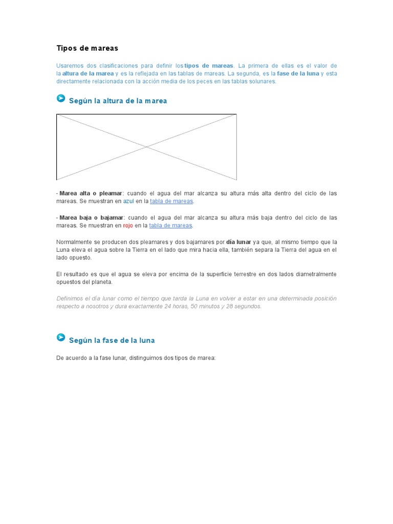 Tipos de Mareas | PDF | Marea | Luna