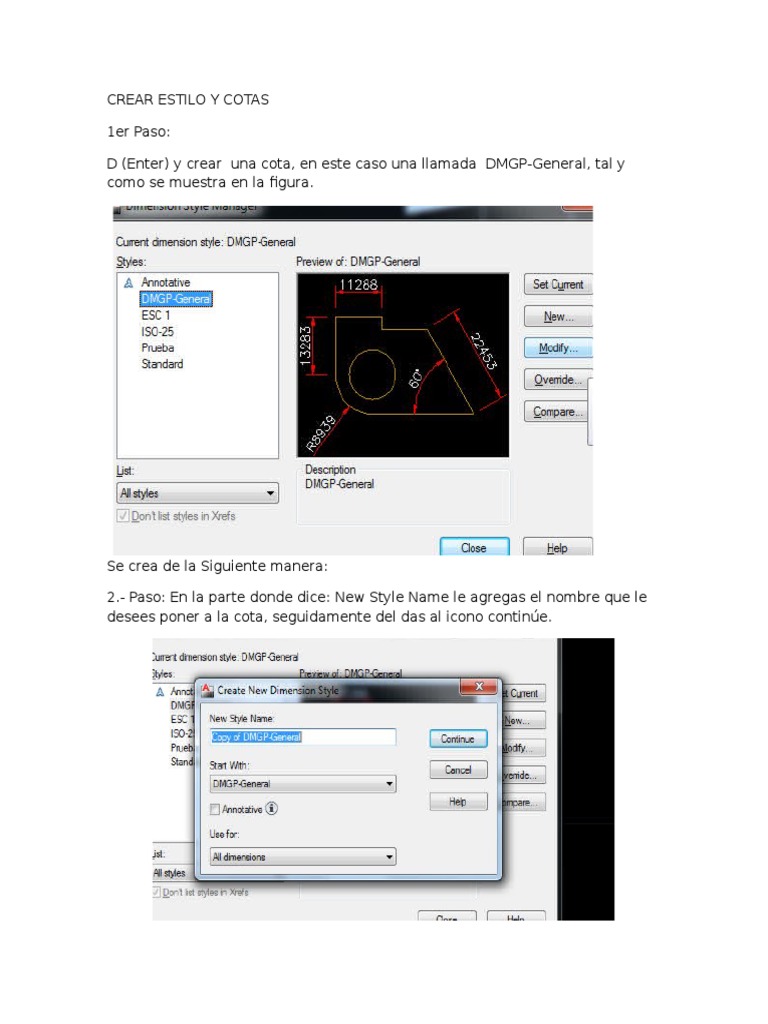 Crear Estilo y Cotas | PDF
