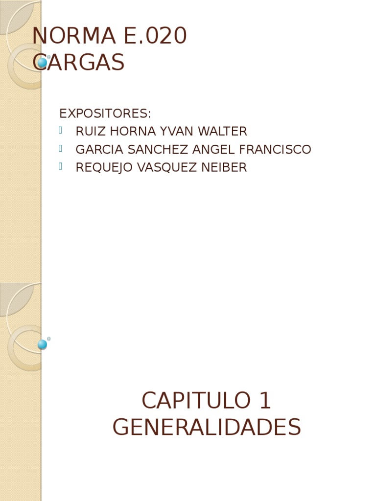 Diapos Norma E.020 | PDF | Ingeniero civil | Science