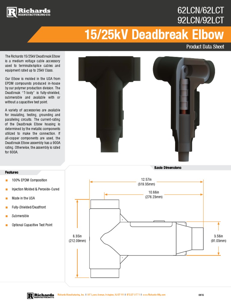 15-25kV Deadbreak Elbow 0815 | PDF | Electrical Connector | Insulator ...
