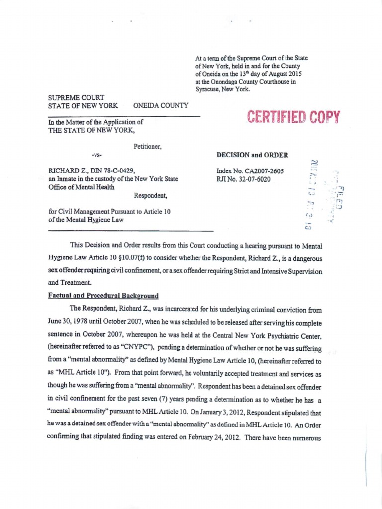 Civil Commitment Ruling | PDF