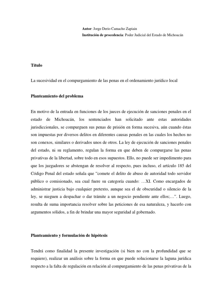 Jorge Derio Camacho Zapiain | PDF | Legislación | Castigos
