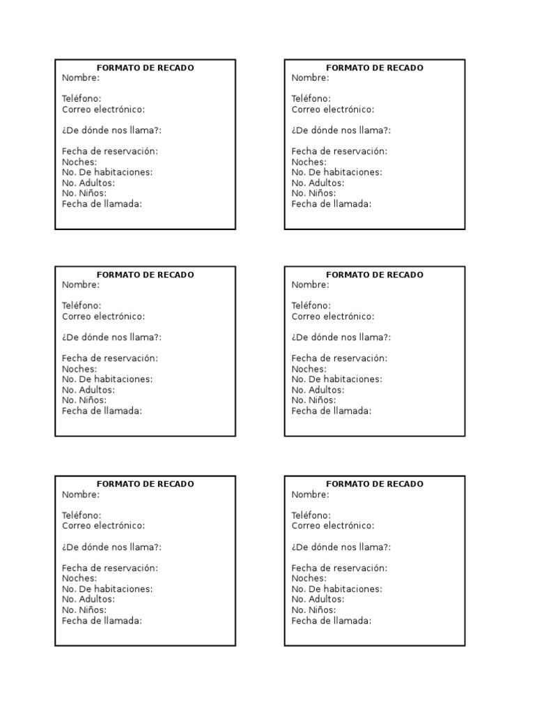 Formato de Recados | PDF