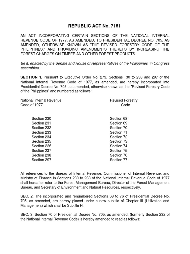 Ra 7161 | PDF | Lumber | Forestry