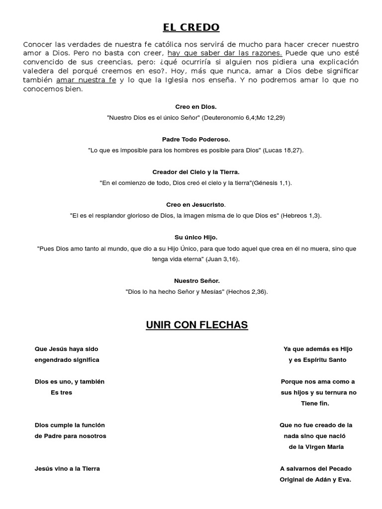 Actividades Sobre El Credo para Niños | PDF | eucaristía | Jesús