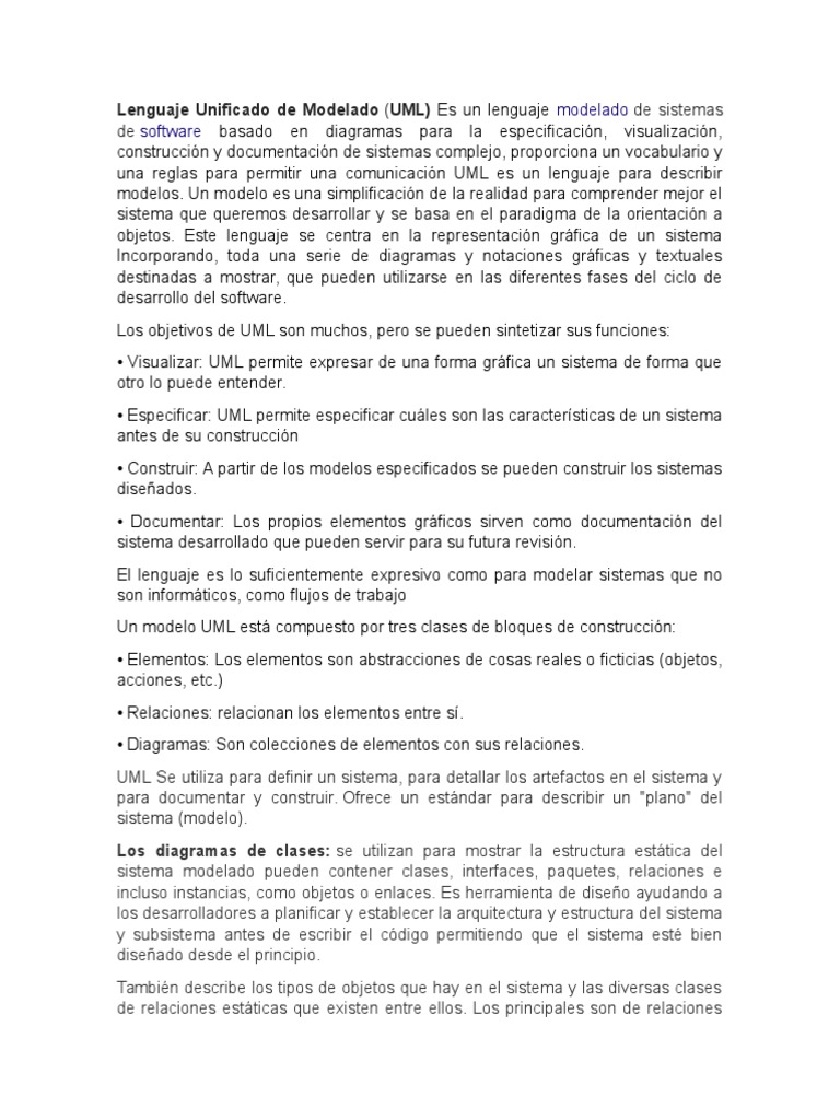 Lenguaje Unificado de Modelado | PDF | Lenguaje de modelado unificado | Objeto (informática)