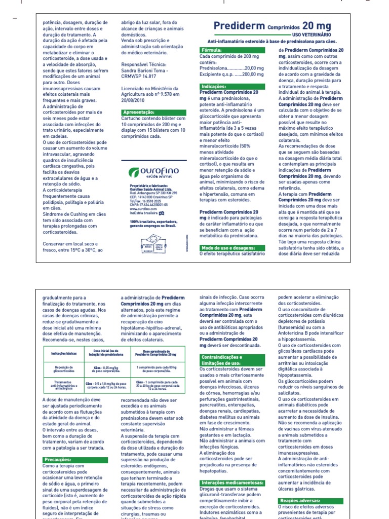 Bula Prediderm 20MG PDF | Infecção | Diabetes Mellitus
