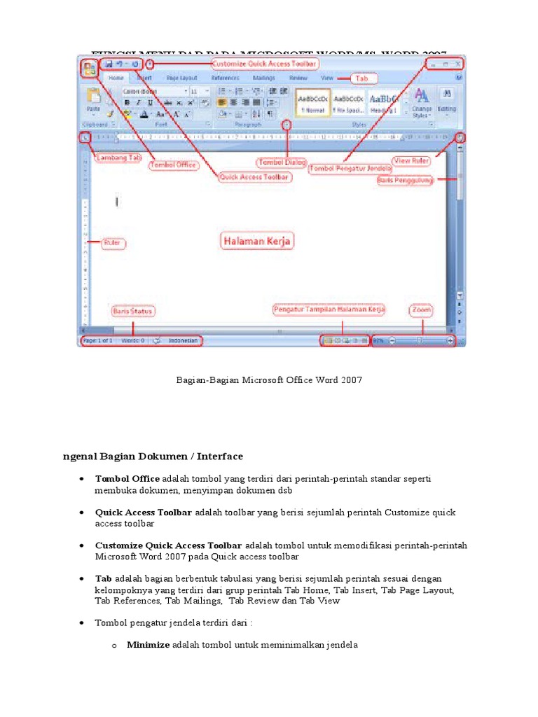 Fungsi Menu Bar Pada Microsoft Word | PDF | Karier & Perkembangan | Seni