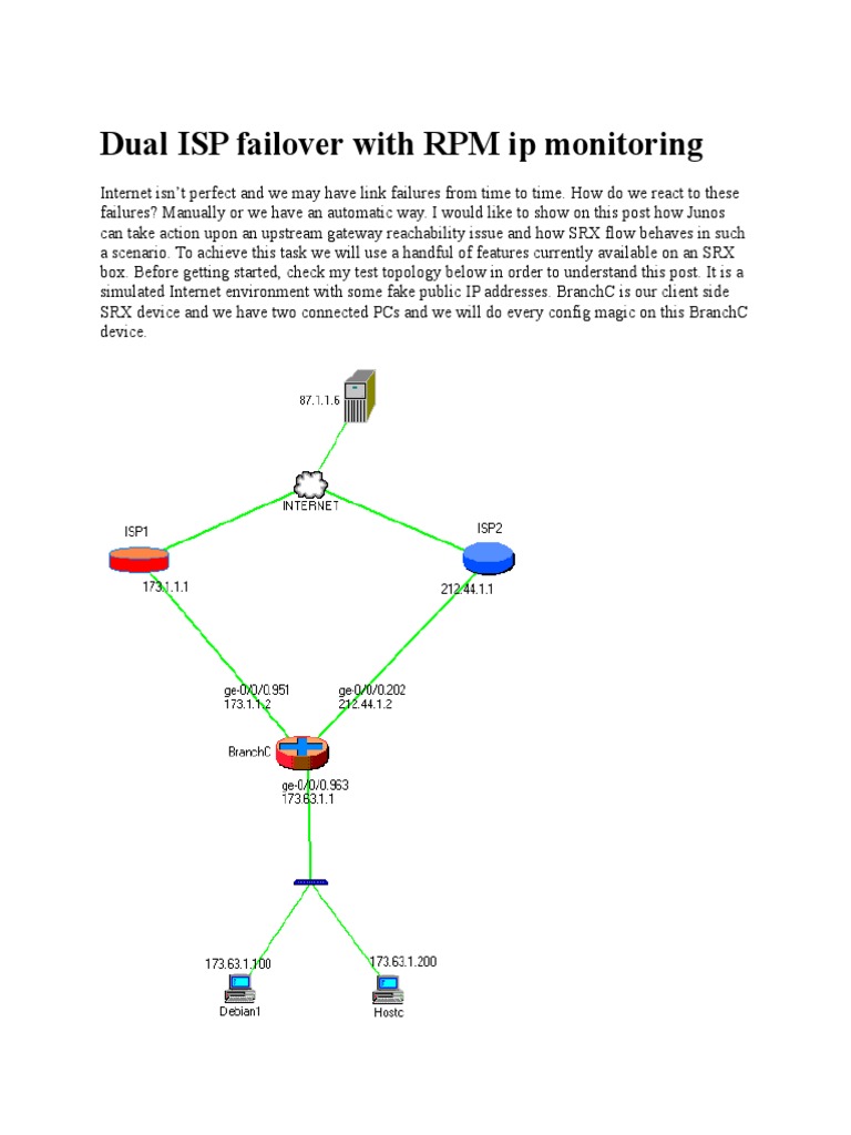 Dual ISP Failover With RPM Ip Monitoring | Download Free PDF | Ip Address | Transmission Control ...
