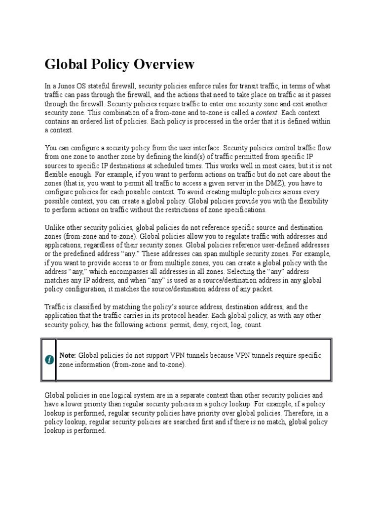 Configuring Global Policies to Permit and Deny Traffic Across Multiple ...