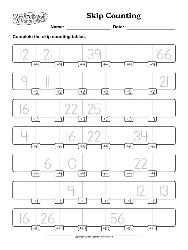 WorksheetWorks Skip Counting 1 | PDF