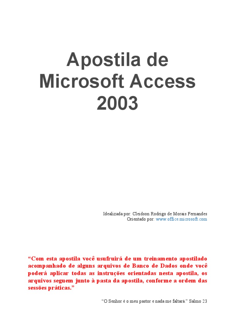 5166 - Apostila Completa de Microsoft Access 2003 | PDF