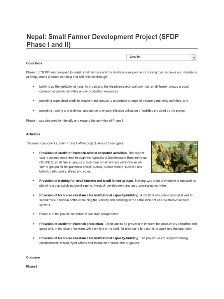 Nepal: Small Farmer Development Project (SFDP Phase I and II) | PDF | Credit (Finance) | Livestock