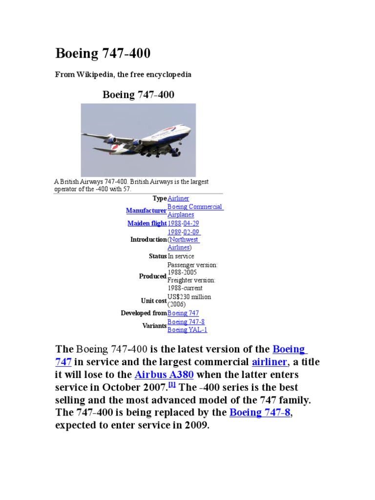 Boeing 747 | PDF | Aircraft Configurations | Aerospace Engineering