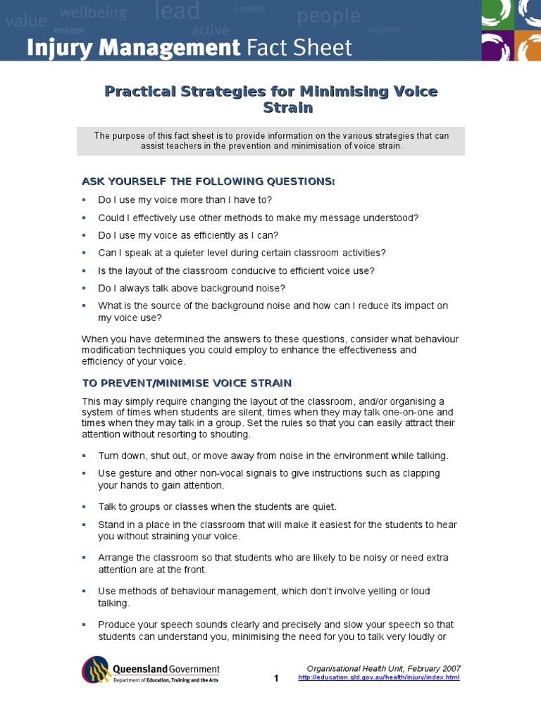 Strategies to Prevent Voice Strain | PDF | Noise | Classroom