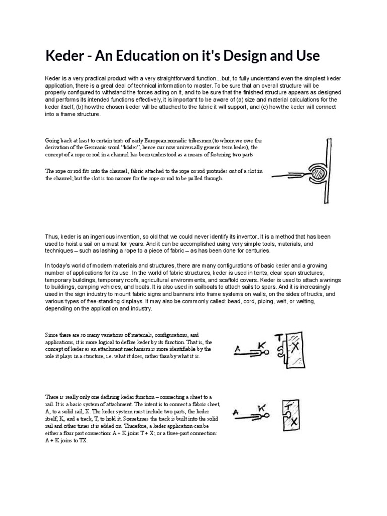 Keder - An Education On It's Design and Use | PDF | Tent | Welding
