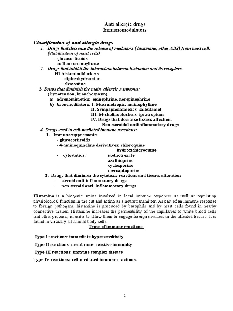 8_Anti Allergic Drugs | Immune System | Immunotherapy