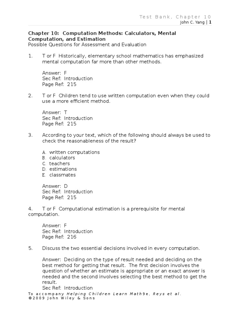 CH 10 | PDF | Calculator | Algorithms