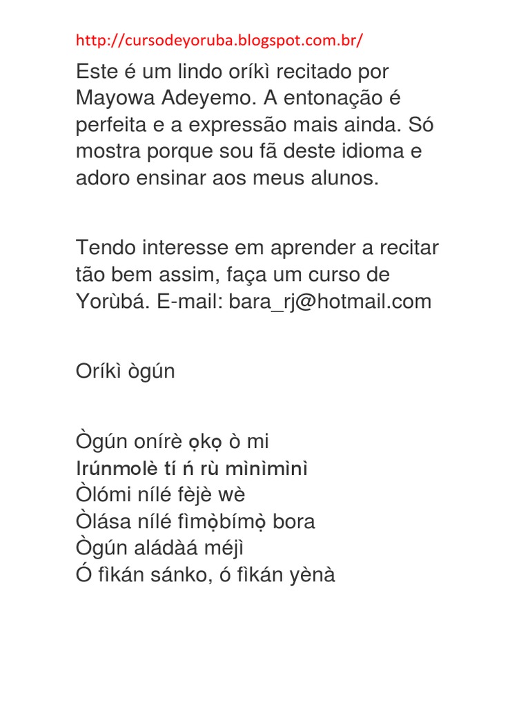 Oríkì Ògún | PDF