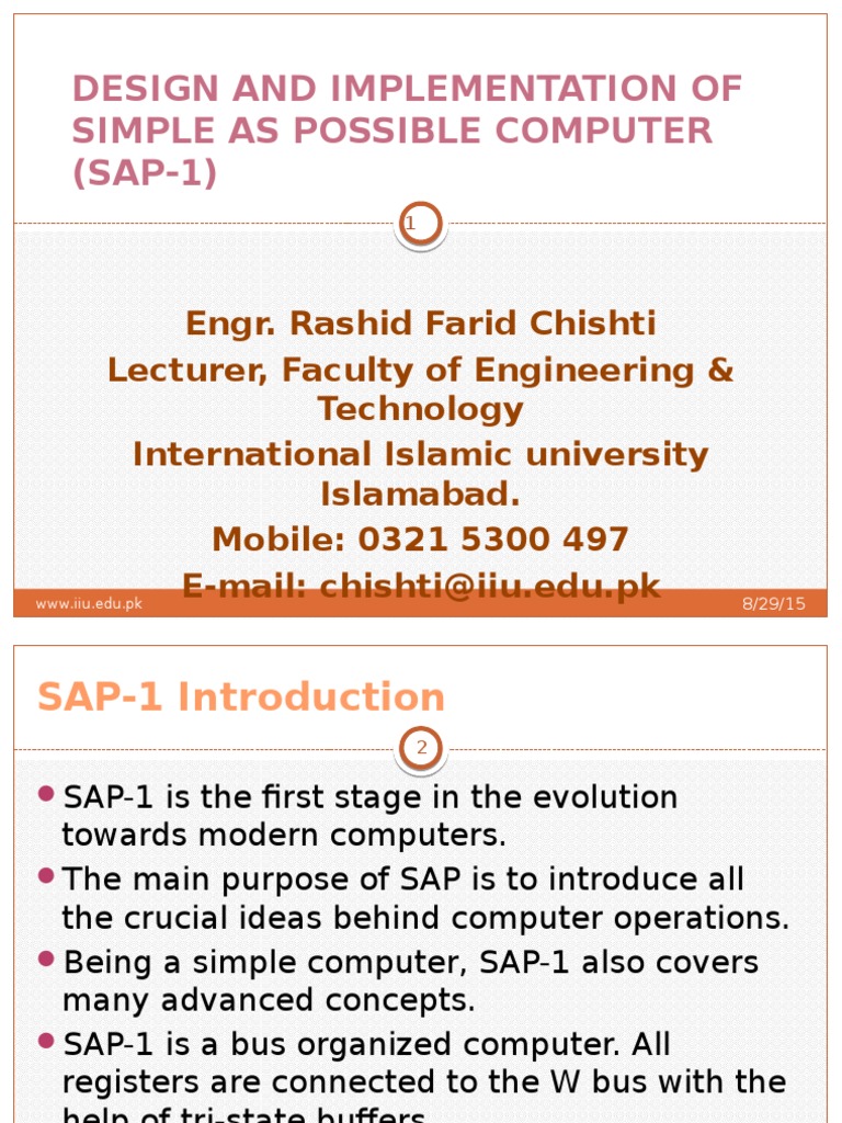 Design and Implementation of Simple As Possible Computer (SAP-1) | Download Free PDF ...