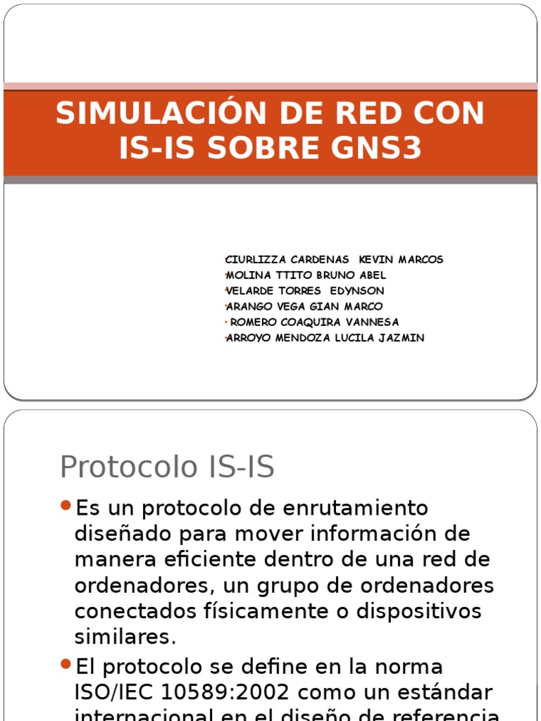 Simulacion de Red Con IS-IS Sobre GNS3.odp | Descargar gratis PDF | Enrutador (Computación ...