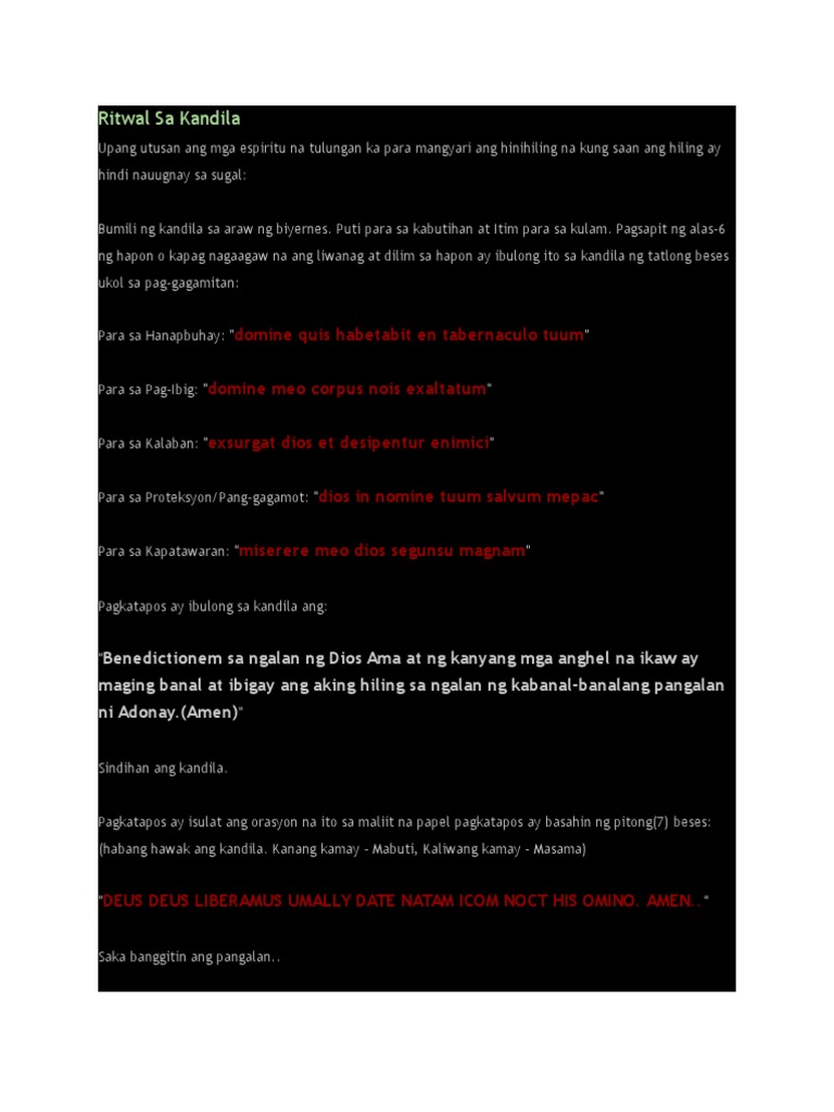 Ritwal Sa Kandila | PDF