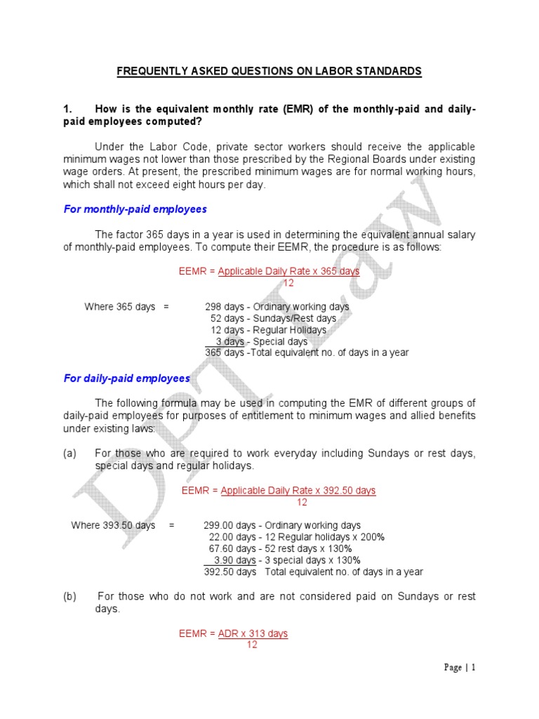 FAQs On EMPLOYEE WAGES AND BENEFITS PDF | PDF