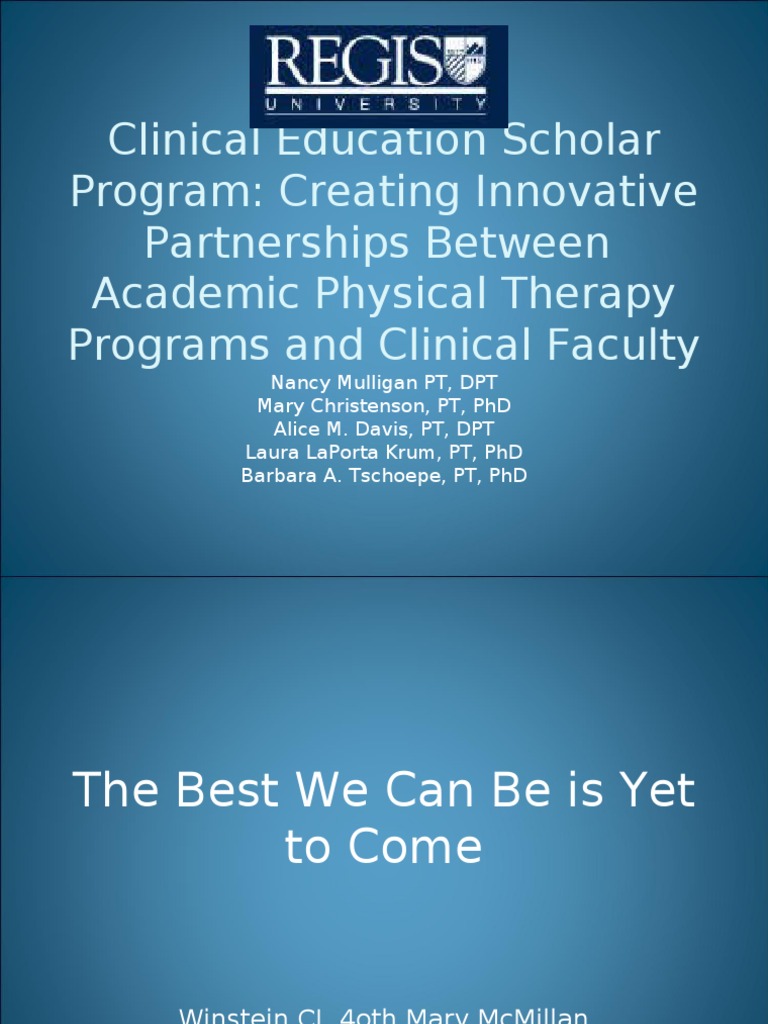 Clinical Education Scholar Program | PDF | Mentorship | Evidence Based ...