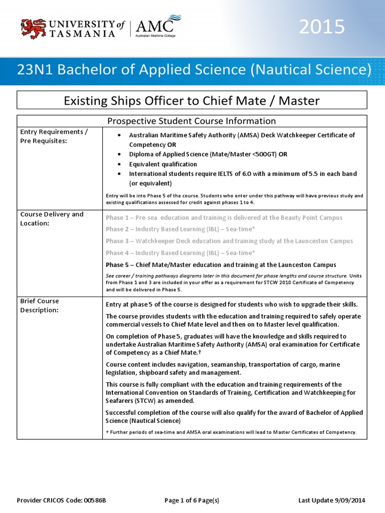 Upgrade to Chief Mate/Master Course | PDF | Academic Certificate | Diploma
