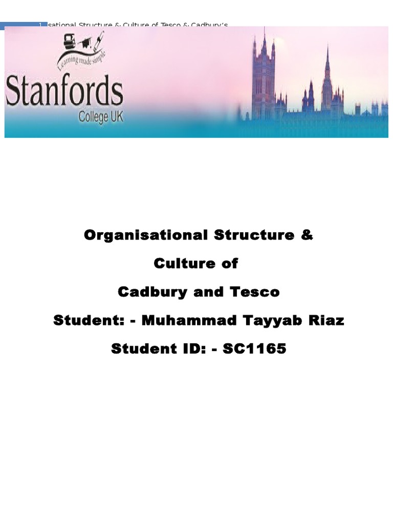 Organisational Structure Tesco Cadbury | Download Free PDF | Tesco | Retail
