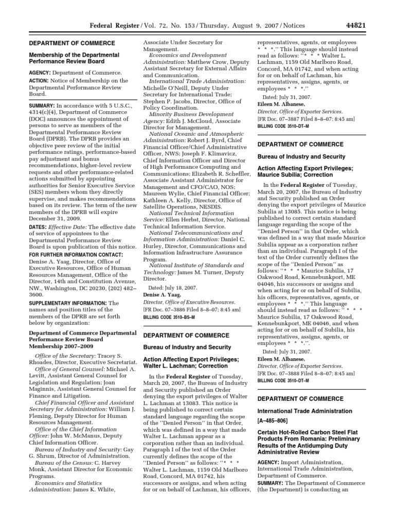 DOC Performance Review Board Members | PDF