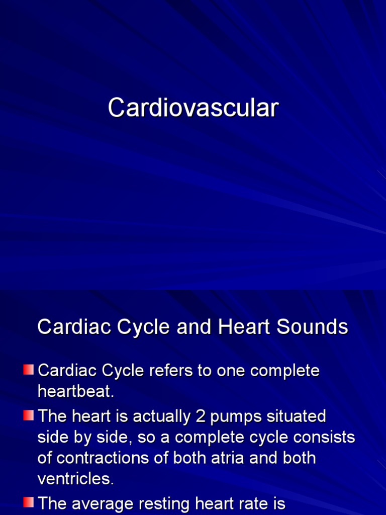 CARDIAC CYCLE & HEART SOUNDS.ppt | Heart | Heart Rate