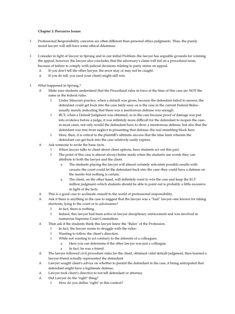 Professional Responsibility Teacher Script | PDF | Lawyer | American ...