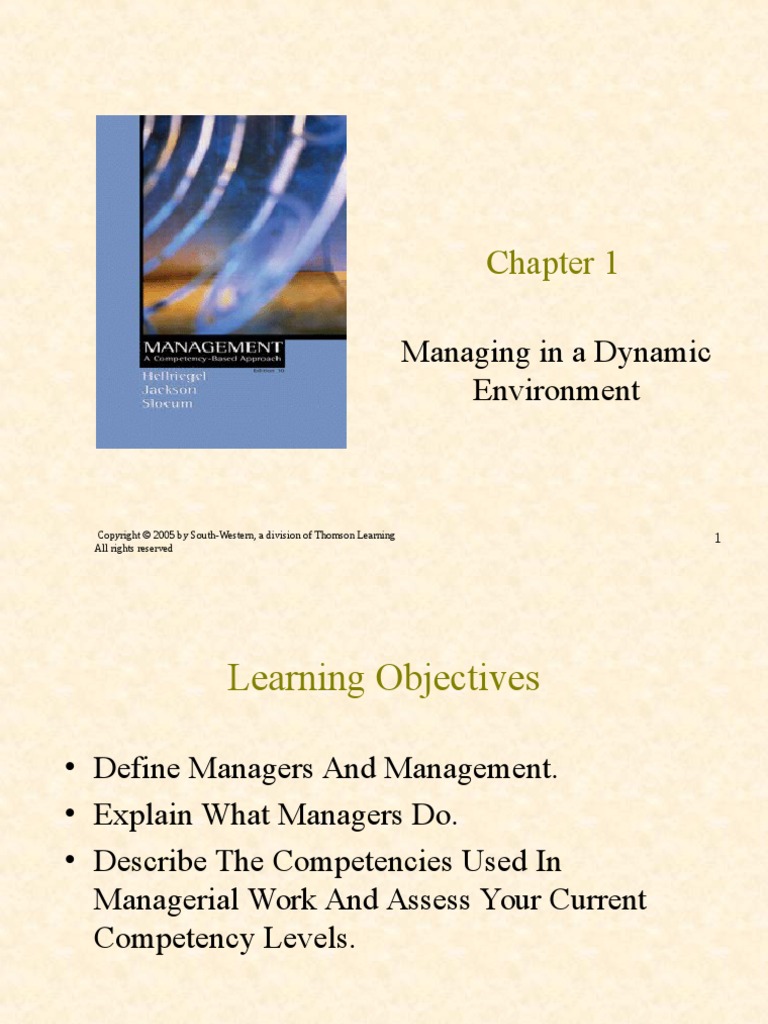 Managing in A Dynamic Environment: All Rights Reserved | PDF ...