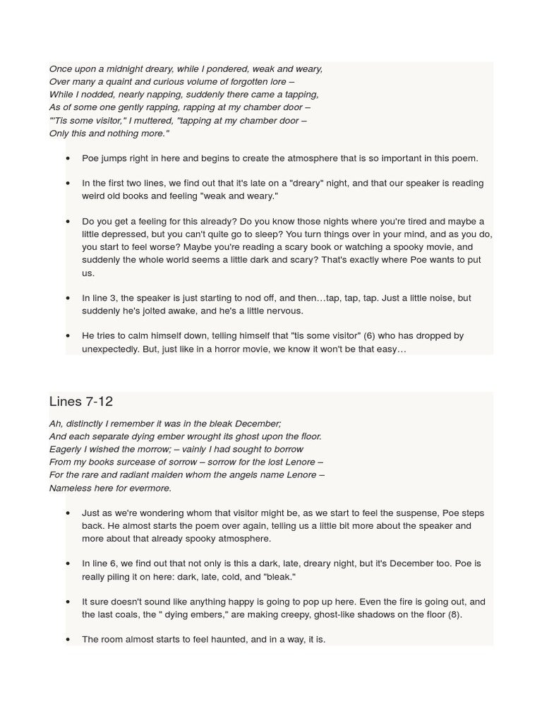 The Raven Analysis | The Raven