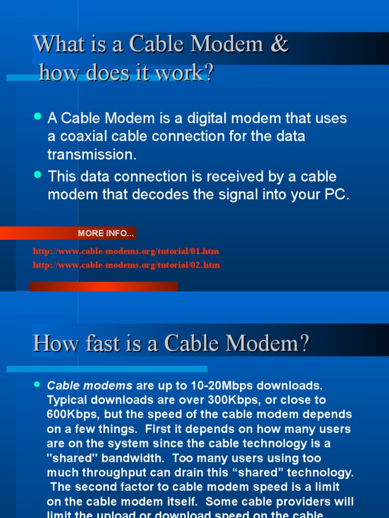 What Is A Cable Modem & How Does It Work? | PDF