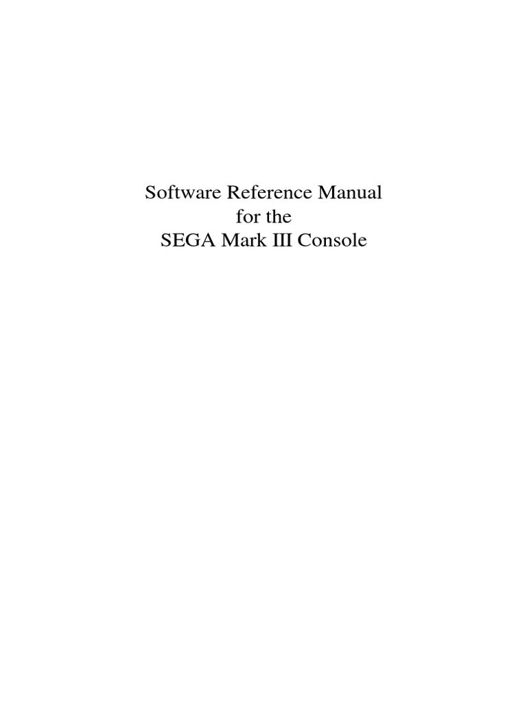 Software Reference Manual SEGA | PDF | Computer Hardware | Electrical ...