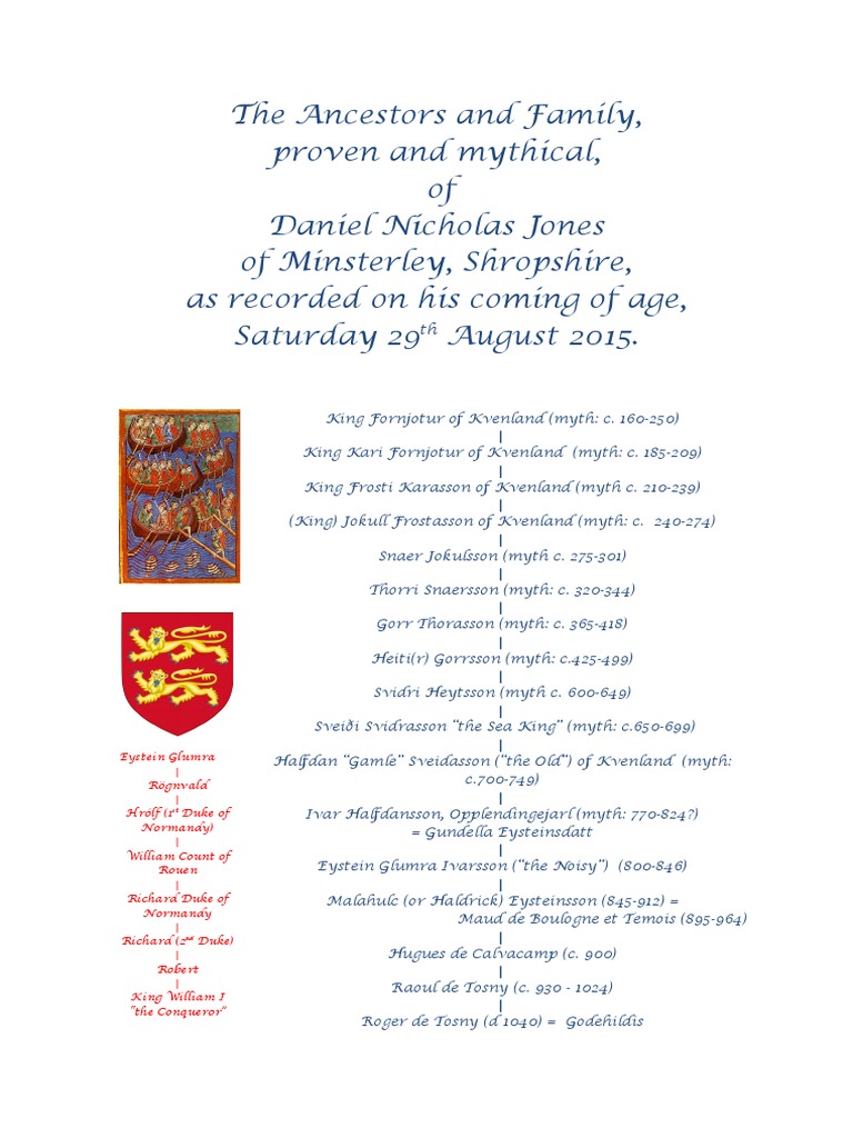Daniel's Family Tree | Medieval England | Duchy Of Normandy | Free 30 ...