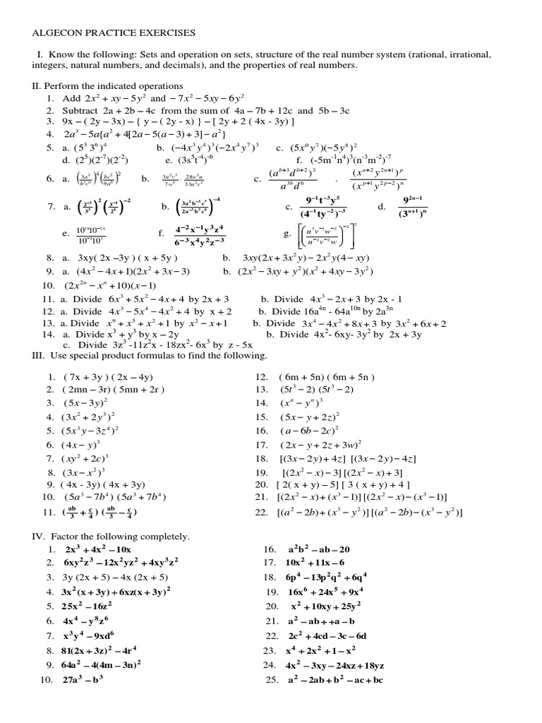 Practice Exercise | Real Number | Numbers
