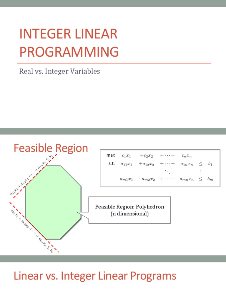 Integer Linear Programming Basics | PDF | Teaching Methods & Materials ...