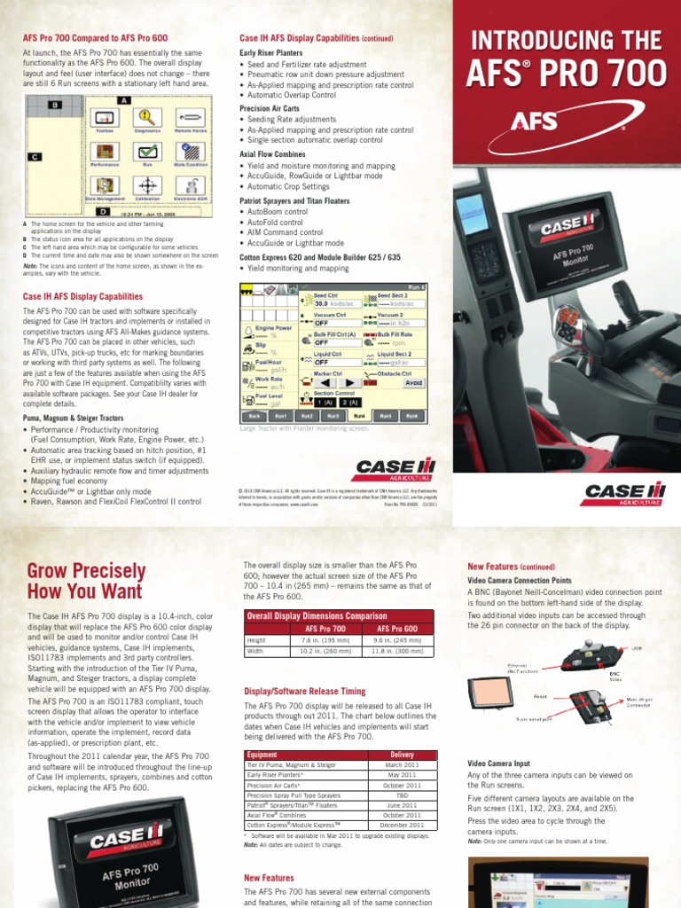 AFS Pro700 Brochure AFS-8018-10 | PDF | Usb | Tractor