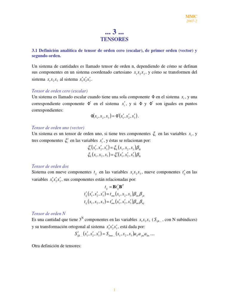 Tensores | PDF | Tensor | Matriz (Matemáticas)