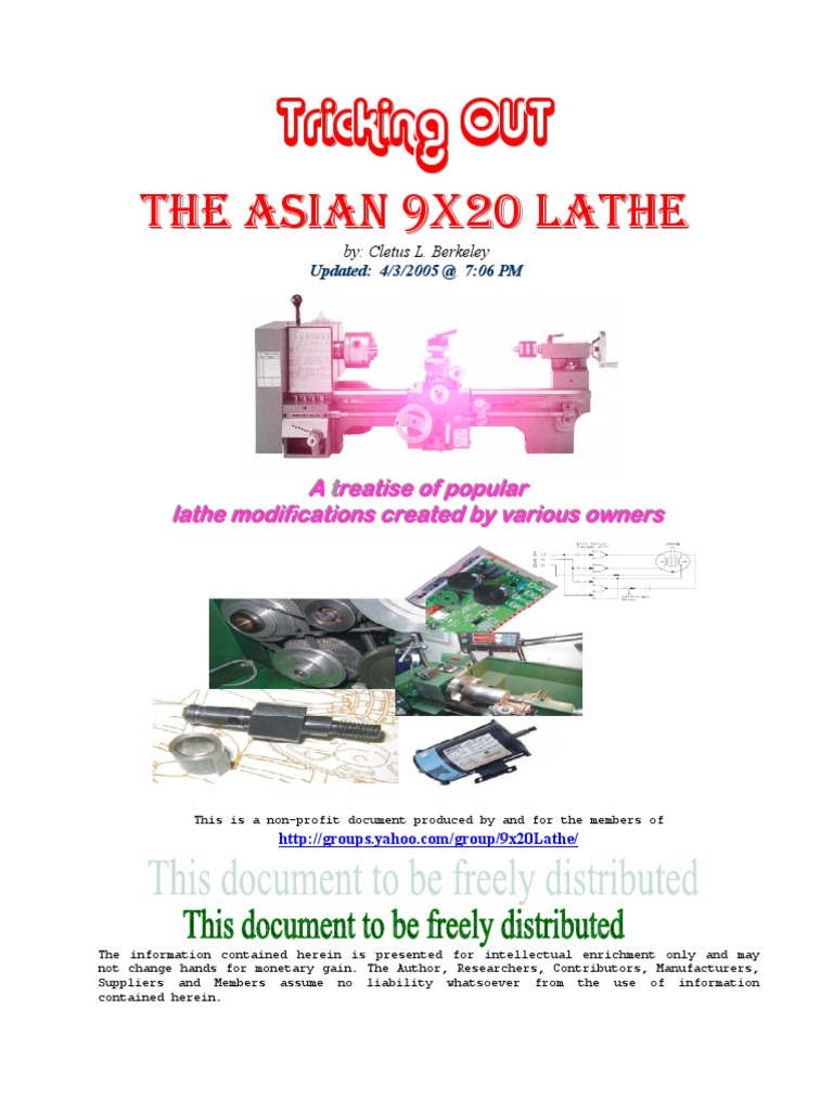 Tricking Out Asian 9x20 Lathe | PDF | Screw | Machining