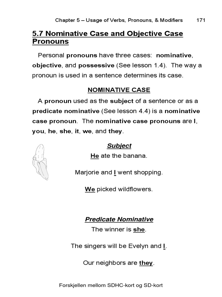 Cases in English Nominative and Objective | PDF | Object (Grammar ...